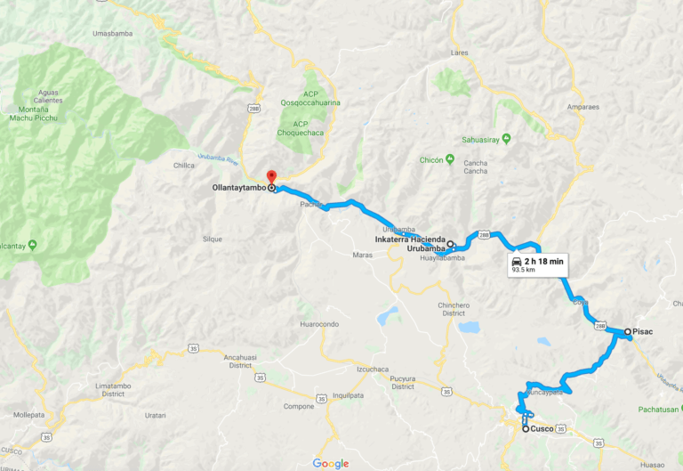 Cusco to Machu Picchu Map - pint size pilot