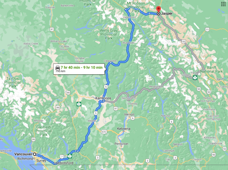 Vancouver to Banff Road Trip Itinerary Winter